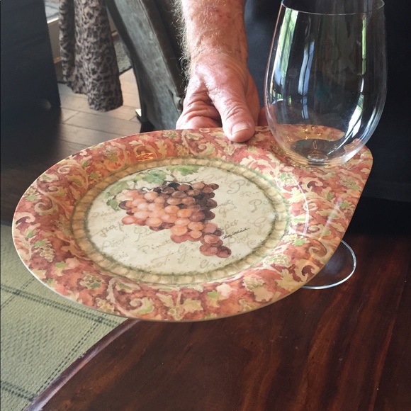 Other | Buffet Mingling Plates With Wine Holder | Poshmark